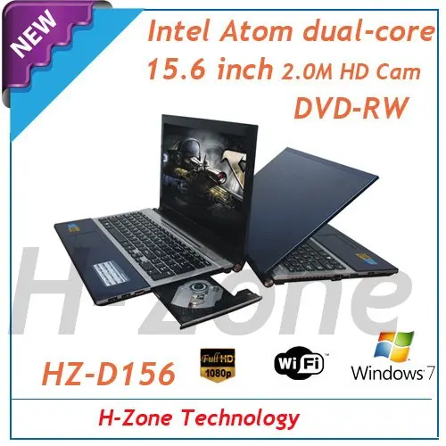 15.6 inch laptop with Intel Atom Dual core D2500 1.86Ghz processor 4GB ...