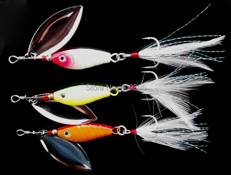 5pcs 21g/15g/10g Bass lure Long casting Metal lure Fishing spinner ...