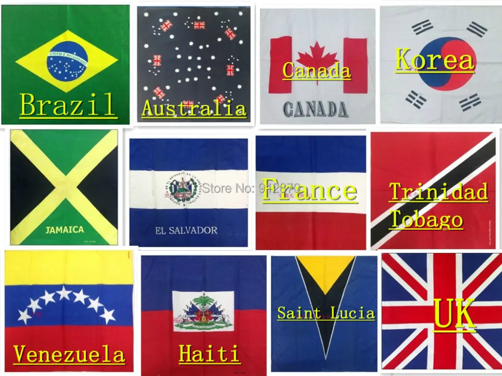 Mix packing High quality 100% cotton Countries Jamaica US UK France ...