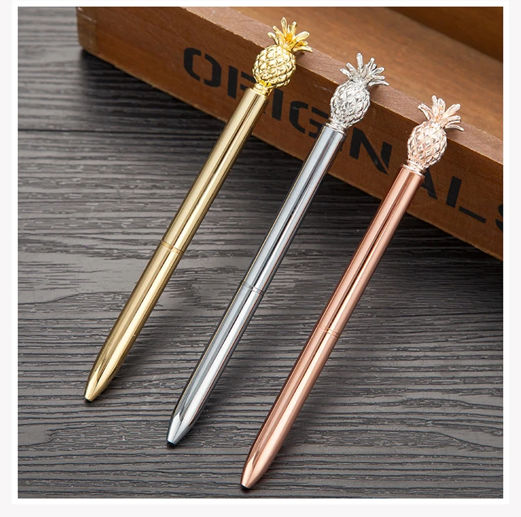 Stylo,Stylo or Rose 1.0mm stylo à bille en métal nouveau stylo ananas ...