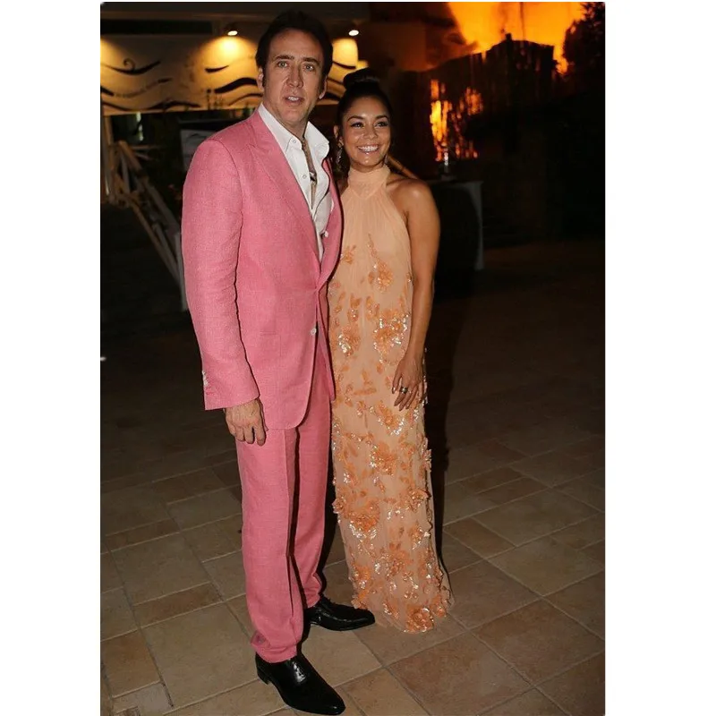 Latest Coat Pant Designs Coral Pink Linen Custom Groom Beach Men Suits ...