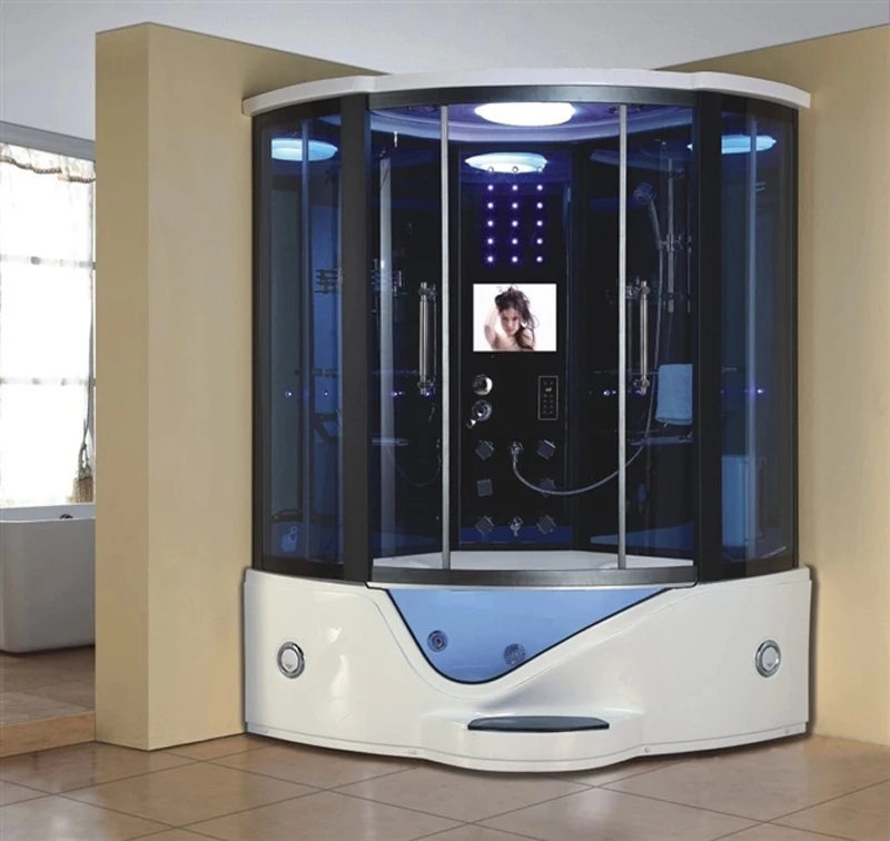 Customized large size TV & DVD steam shower,with jacuzzi funtion,air ...