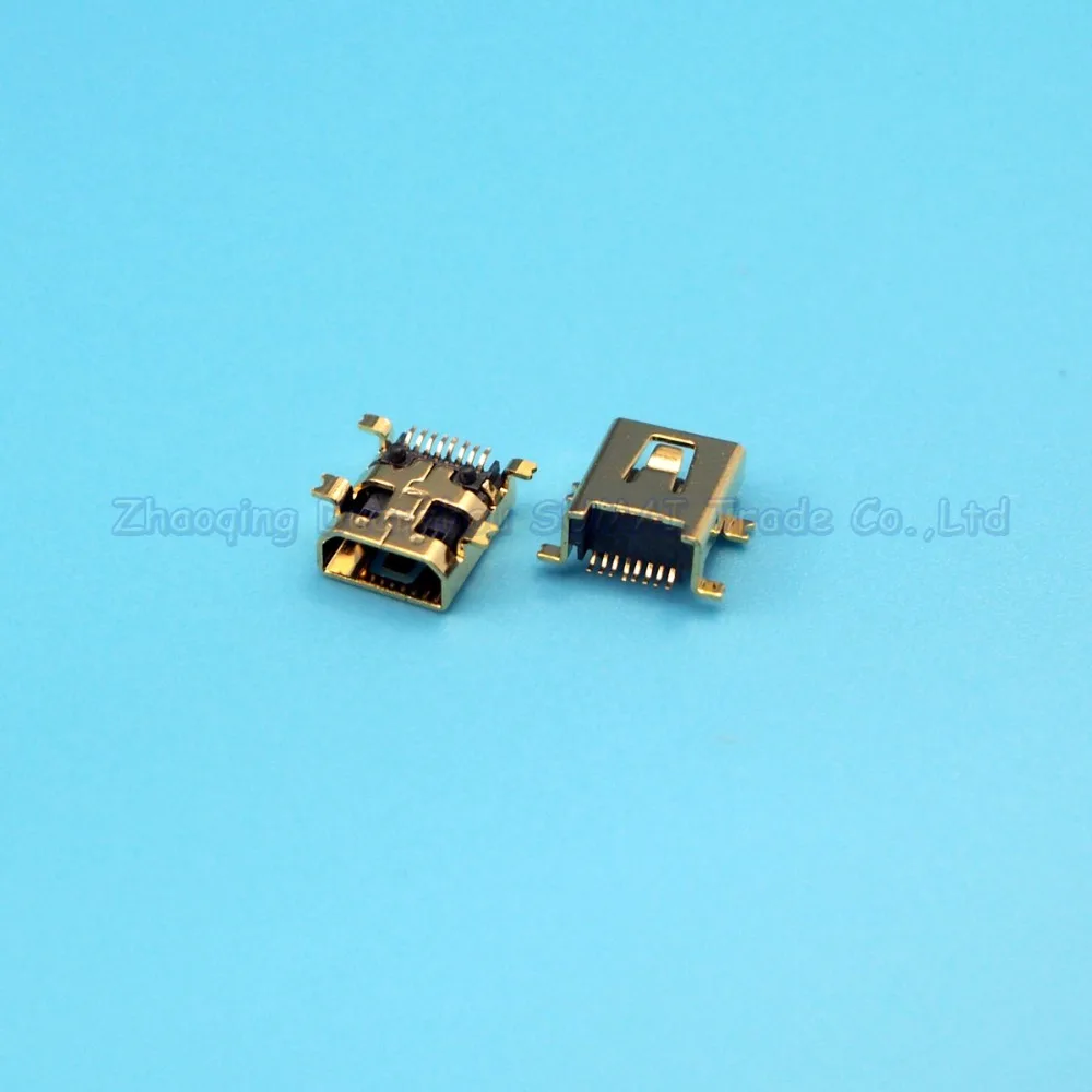 25Pcs Gold Plating MINI 8P USB Female Socket 4 SMT Foot for MP3 / MP4 ...