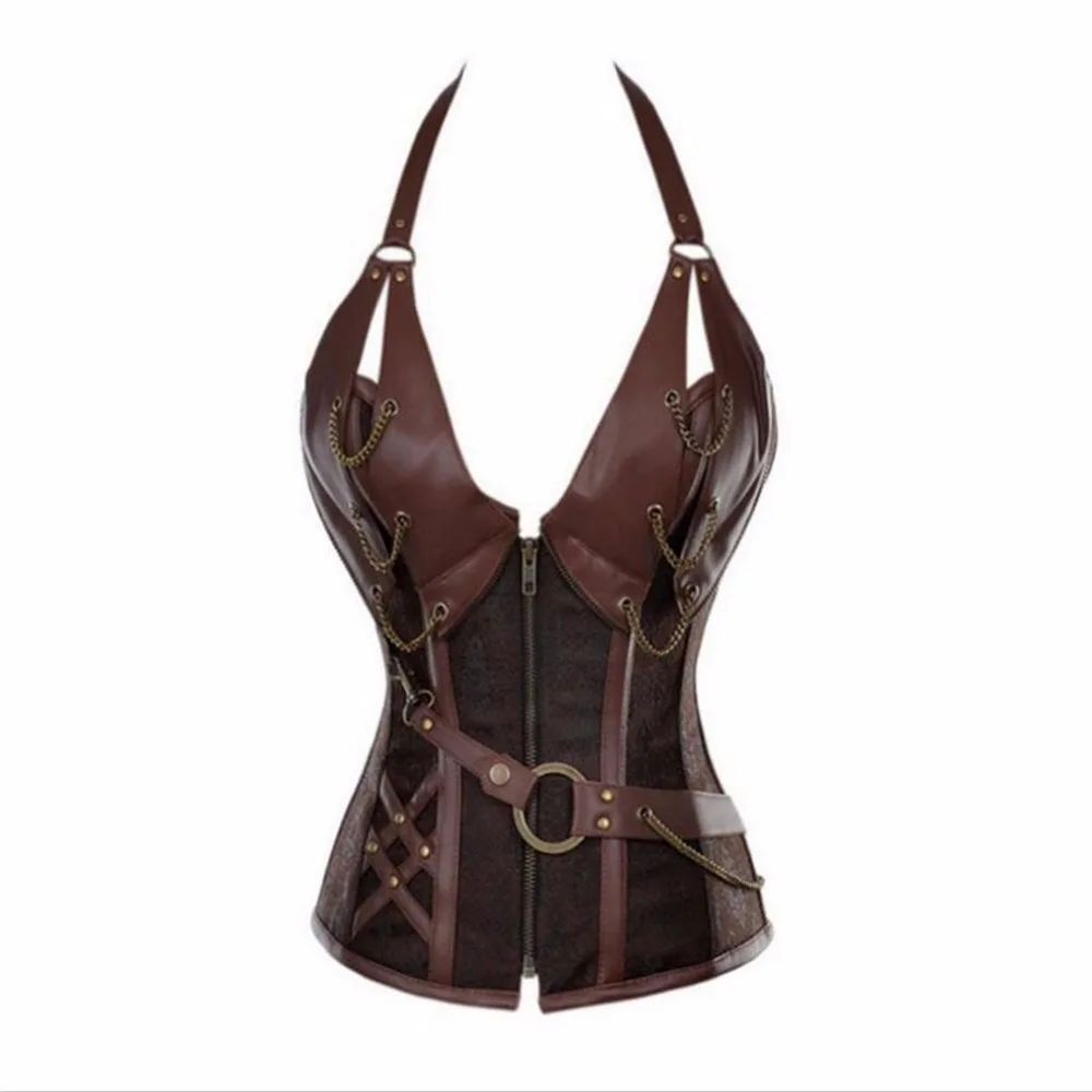 Fashion Ladies V Neck Leather Body Shaper Slim Fit Corset Top|body ...