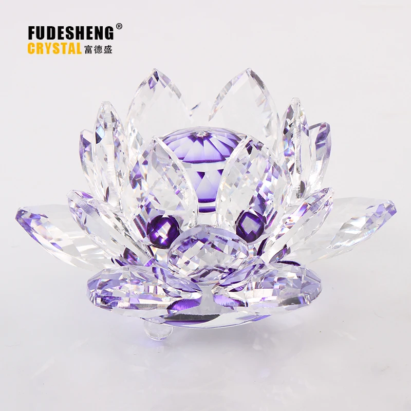 Purple Quartz Crystal Glass Lotus Flower natural stones and minerals ...
