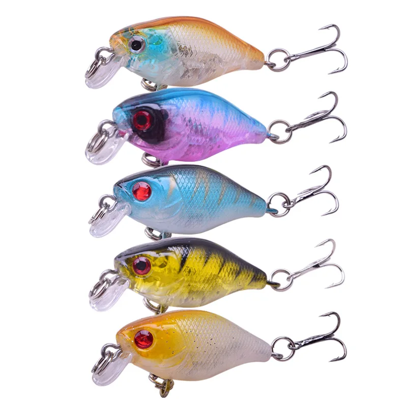 5Pcs/set 4.5cm 4.3g Hard Crank Bait Swim Fish Fishing Lure Artificial topwater Wobbler Japan ...
