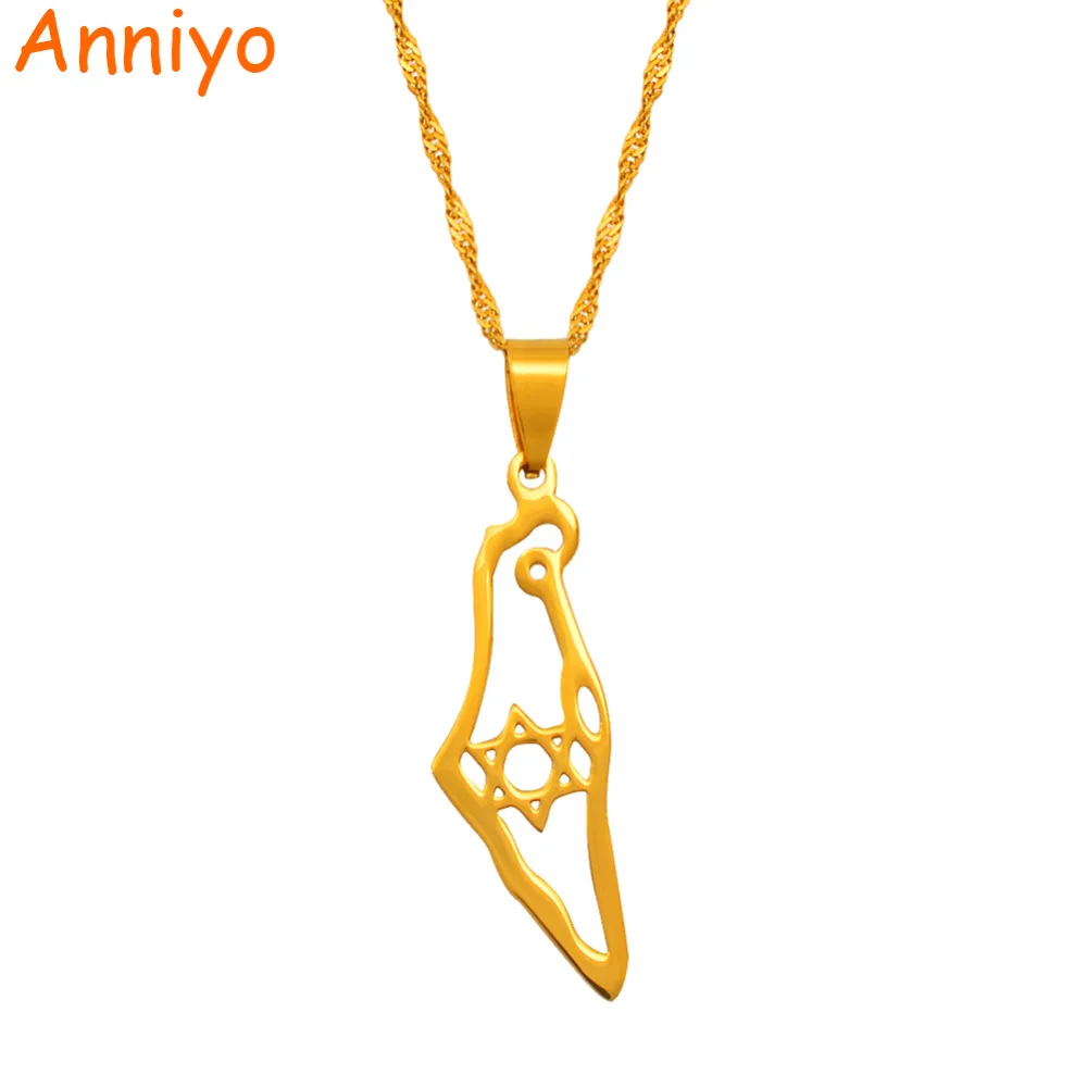 Aliexpress.com : Buy Anniyo Israel Map Pendant Necklace Gold Color ...
