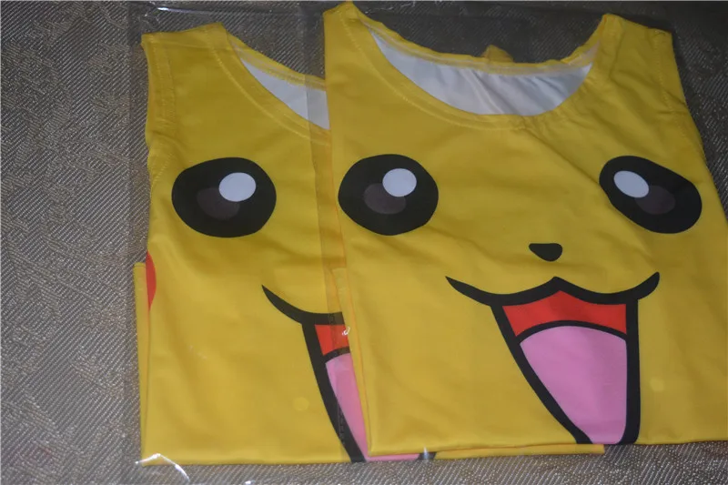 Anime Pokemon Pikachu Print Sleeveless Crop Top - KawaiiMerch.com