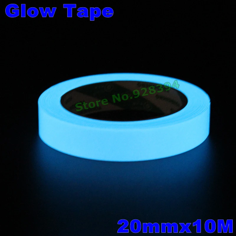 10Rolls 20mmx10M Blue Glow In Dark Tape Photoluminescent Luminous Tape ...