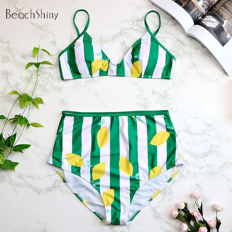 2017 New Print Two Pieces Bath Suits Bikini Set Sexy Fruit Swimwear