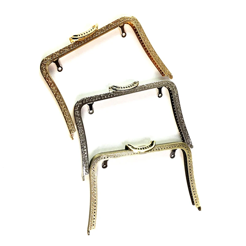 10Pcs Flower Embossed Rectangle Metal Frame Clutch Kiss Clasp Lock ...