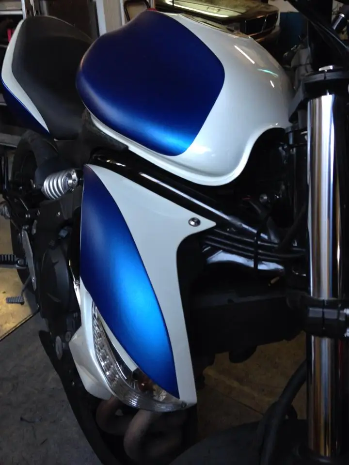 Premium Matte Blue Metallic Pearl Vinyl For Car Wrap / Styling Electric ...