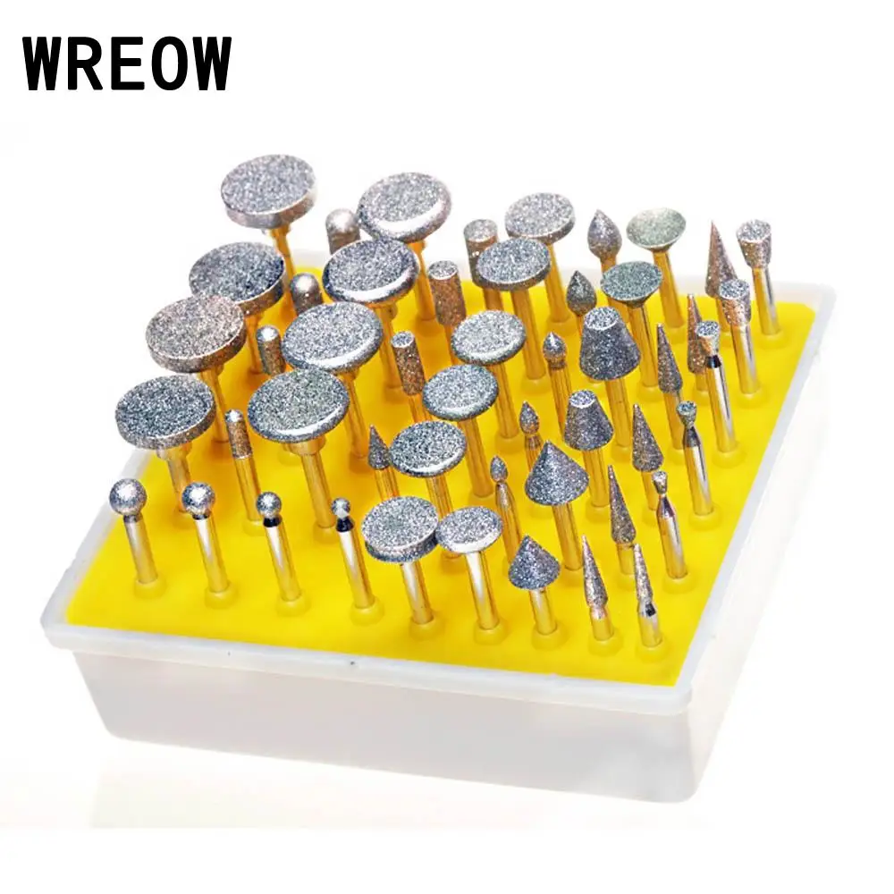 50Pcs 1/8 Inch Shank Diamond Grinding Heads Sanding Needles Coated ...