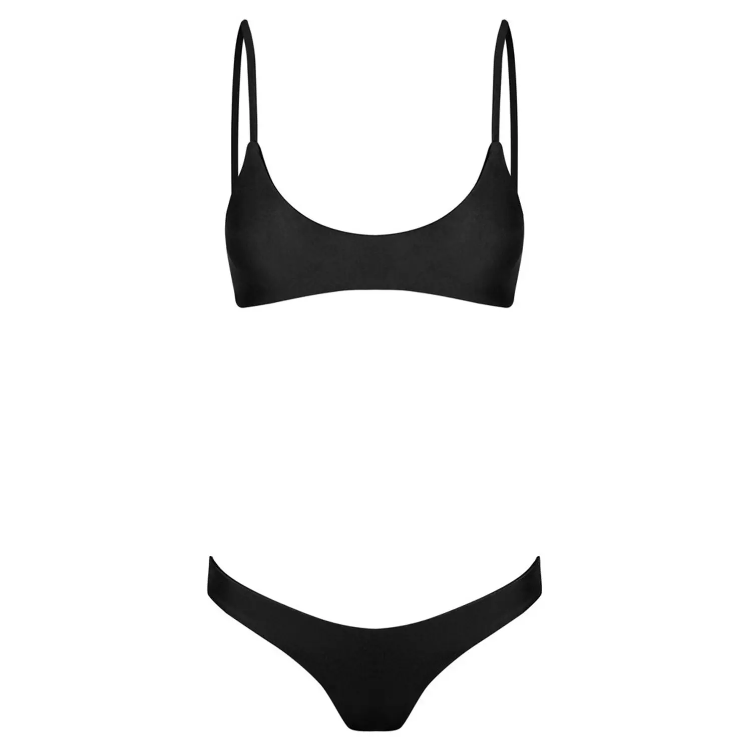 Triangle Bikini Sexy Swimsuit Bikini Set Backless Push Up Solid Color