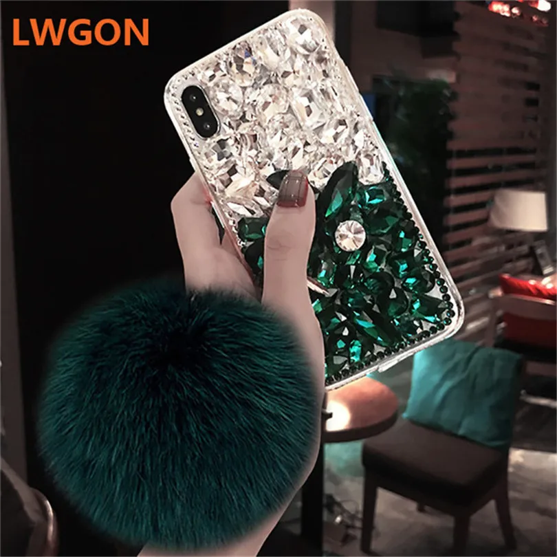 Блестящая Хрустальная крышка с бриллиантами чехол для huawei honor 7C ...