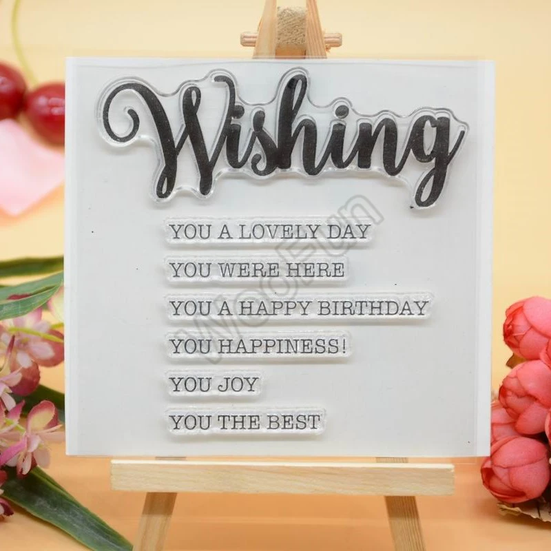 Wishing Sentiment Clear Stamp Rubber Clear Stamp For Card Making Decoration And Scrampbooking in 