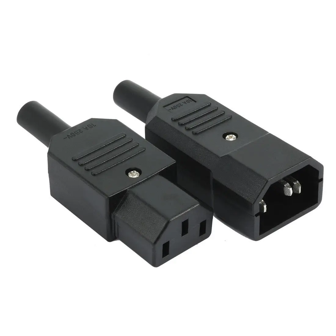 Pair IEC 320 C14 Male Plug to C13 Female Socket Power Connector AC 250V ...