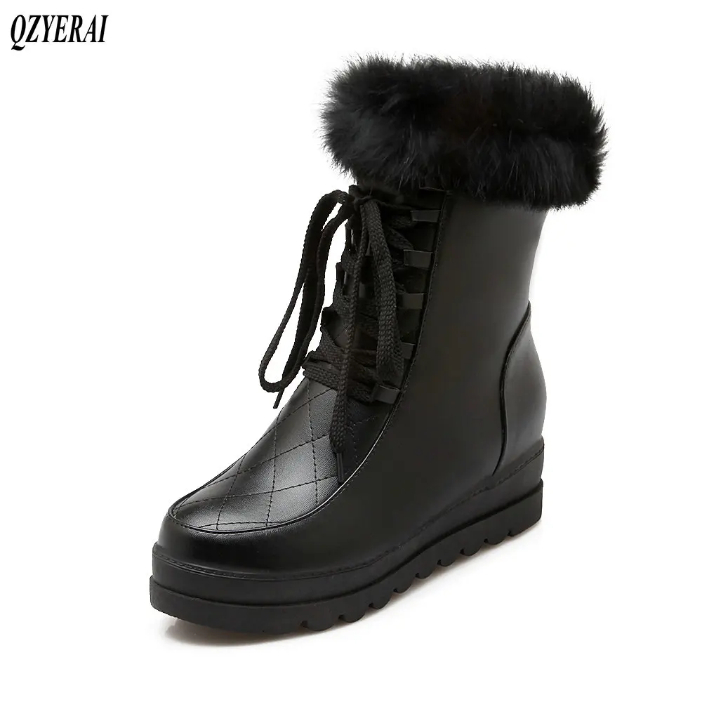 QZYERAI New winter rabbit hair warm snow boots for girls comfortable ...