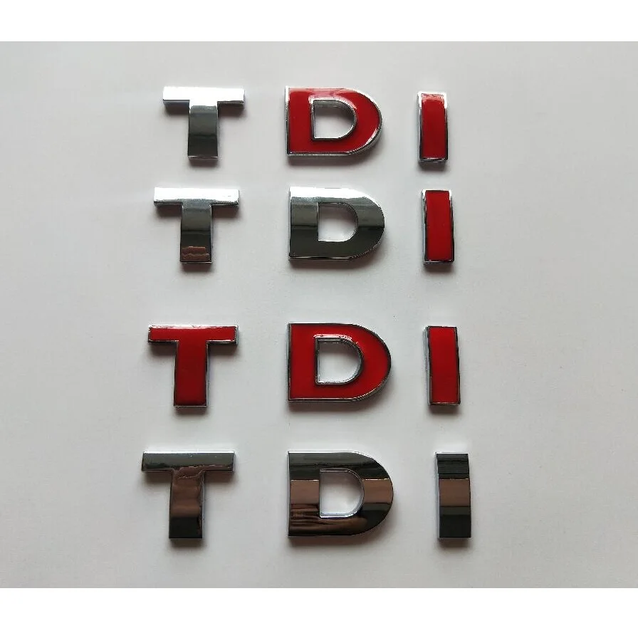 Letras-cromadas-Rojas-T-D-I-TDI-emblemas-de-modificaci-n-s-mbolos-de ...
