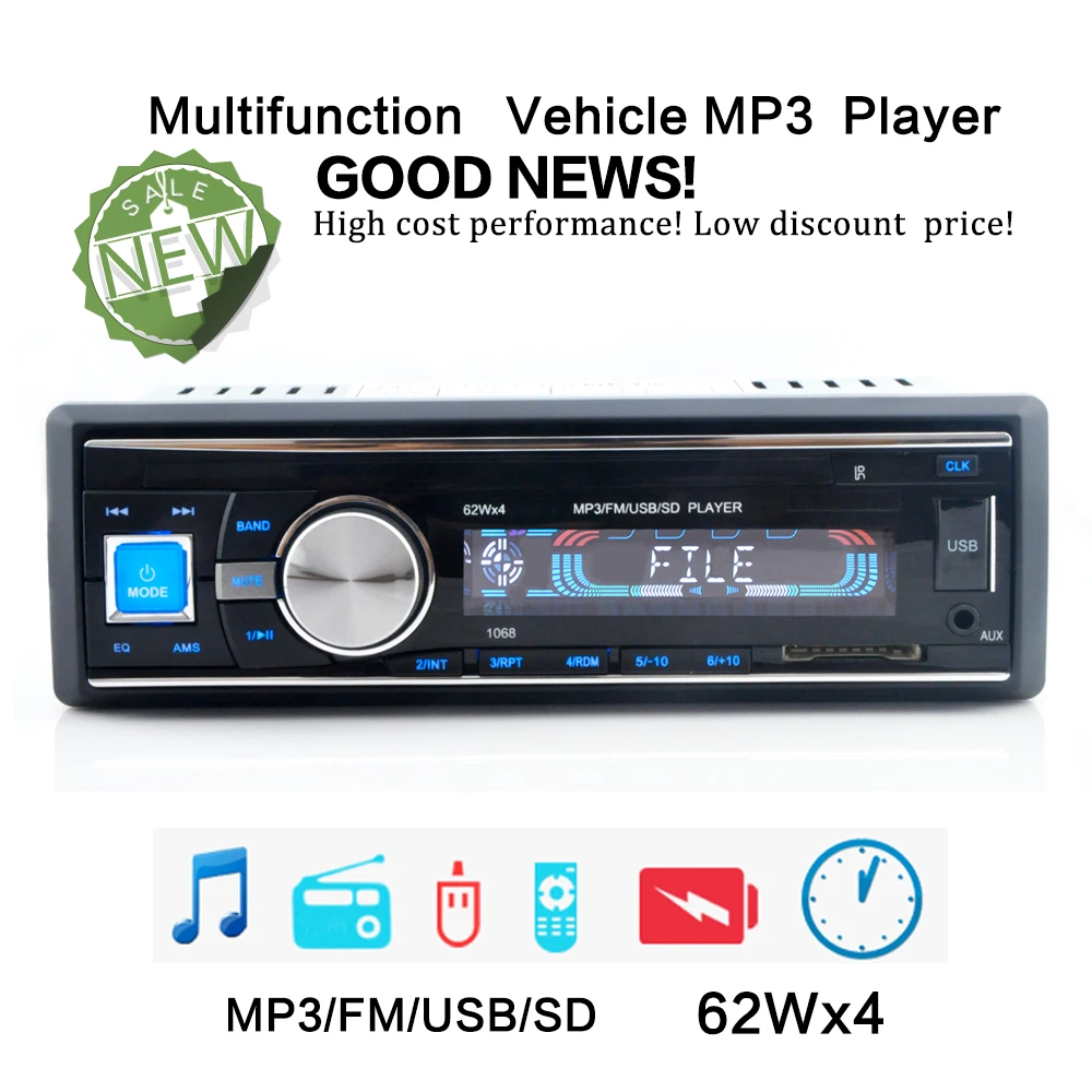12V Car tuner Stereo bluetooth FM Radio MP3 Audio Player Phone USB/SD ...