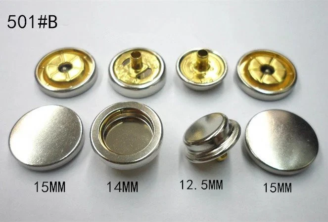 100sets/lot High Quality 501# 15mm Double Cap Snap Button Metal Brass ...
