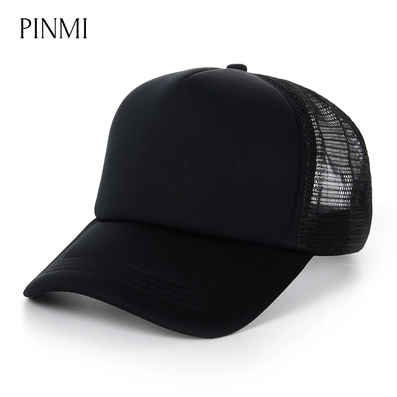 Pinmi 2018 Summer Mesh Baseball Cap Men Women Breathable Light Solid