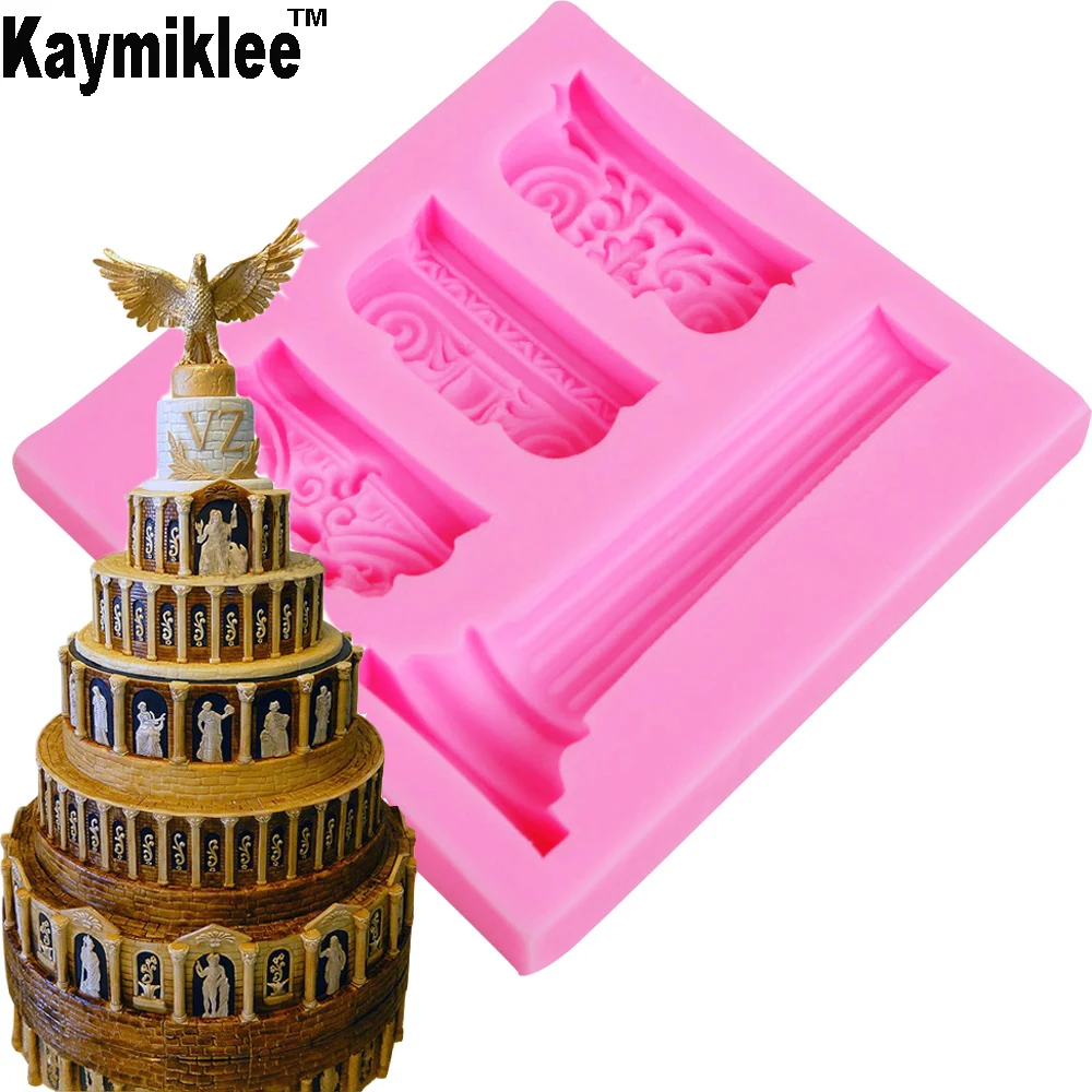 M482 Retro Rome Column Silicone Mold Fondant Mould Cake Decorating ...