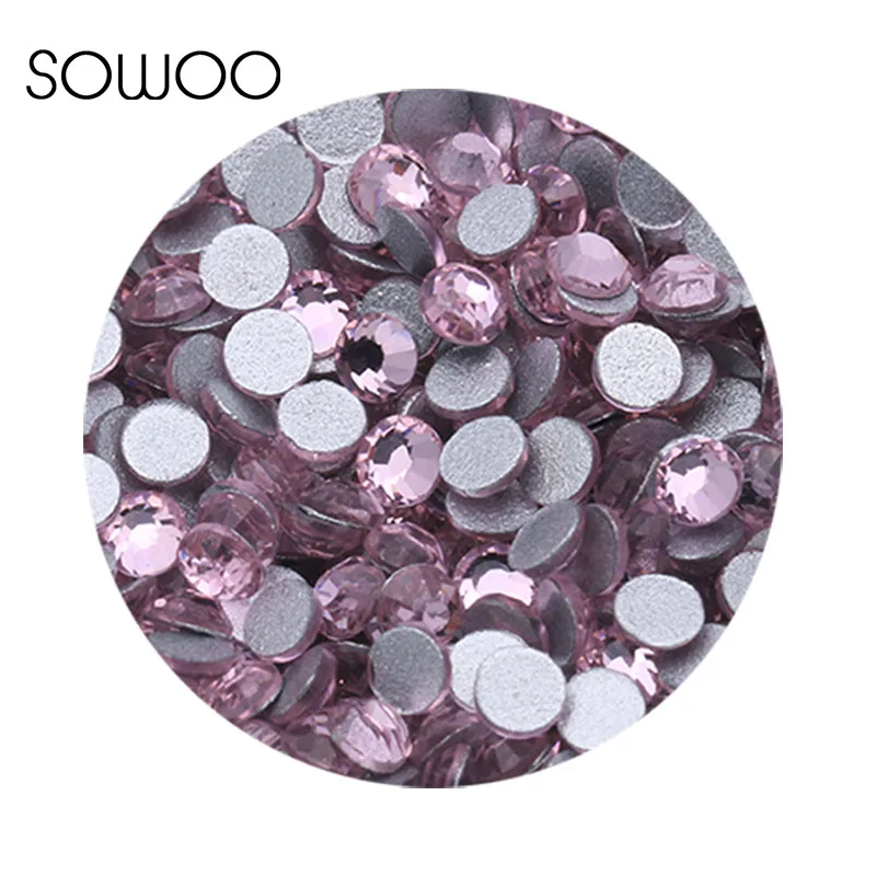 Light Pink Color Crystal Strass for Nail Art Flat Back Non Hotfix Glue ...