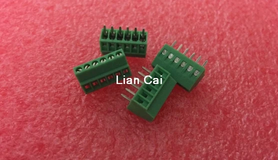50pcs Per Lot Universal 2.54mm Pitch 6 Pin 6 Poles Pcb Screw Terminal ...