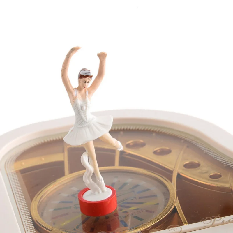 Music Box Boutique with Dancing Girl Classical Day Gift White Gold ...