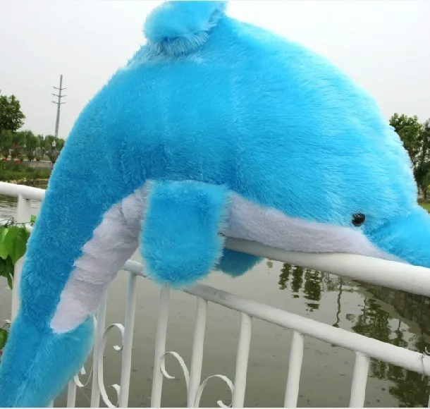 new lovely plush dolphin toy stuffed blue dolphin doll gift about 100cm ...