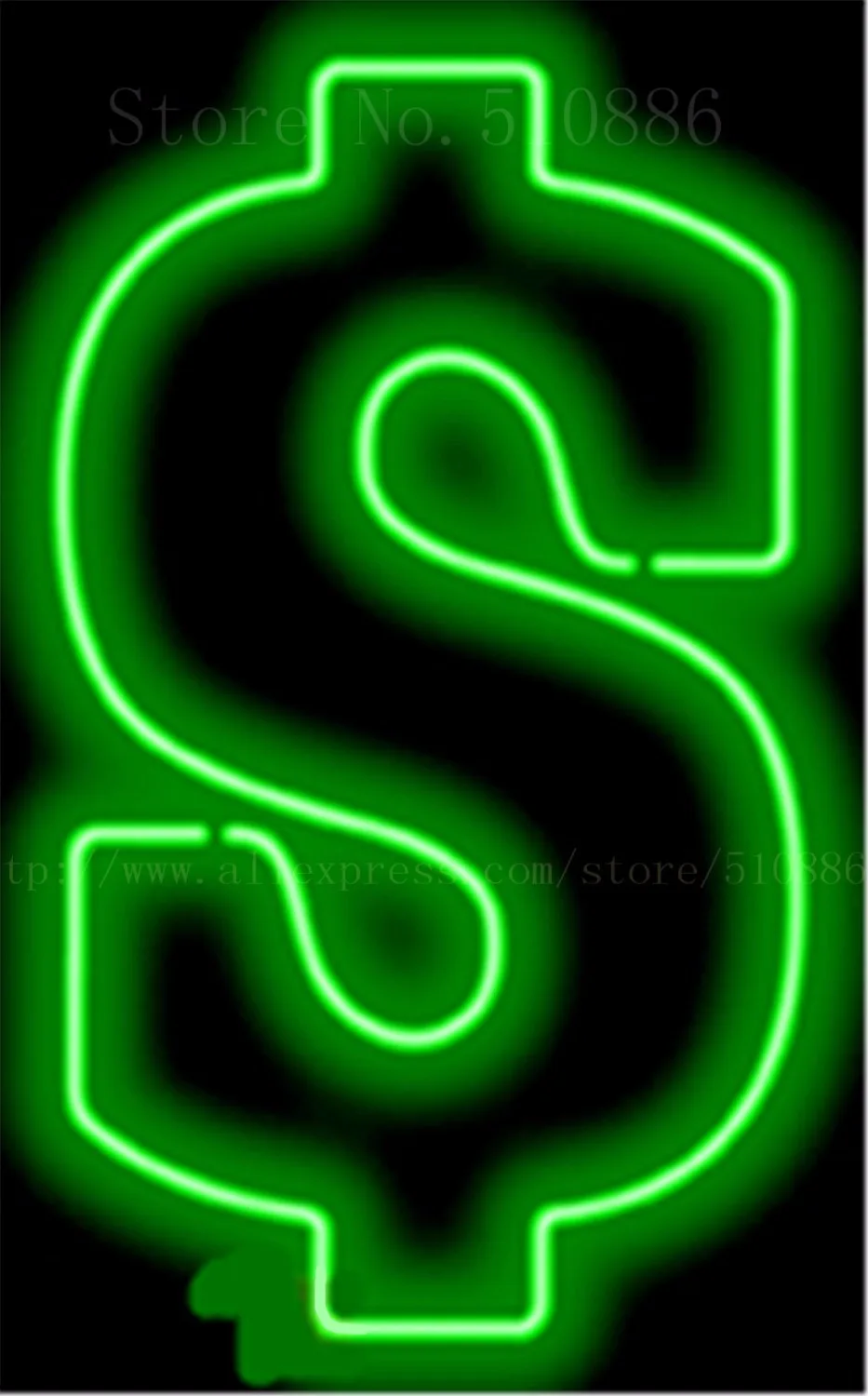 17*14" Dollar Graphic NEON SIGN REAL GLASS BEER BAR PUB LIGHT SIGNS ...