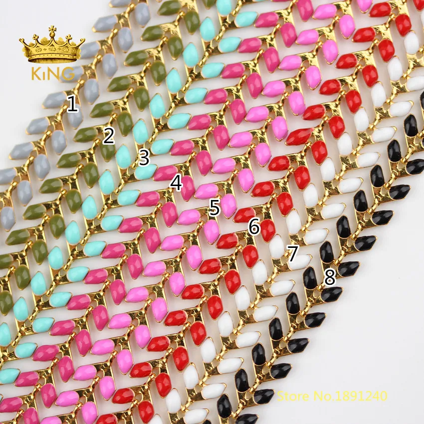 5meters Enamel Gold Copper Chevron Chains,Delicate Unique Fishbone ...