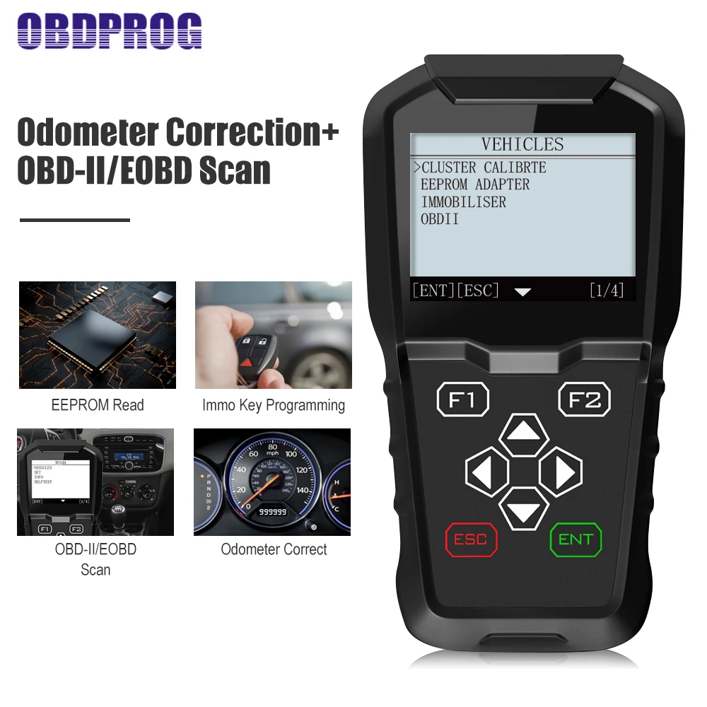 OBDPROG MT601 Key Programmer Mileage Adjustment OBD2 Pin Code Reader ...