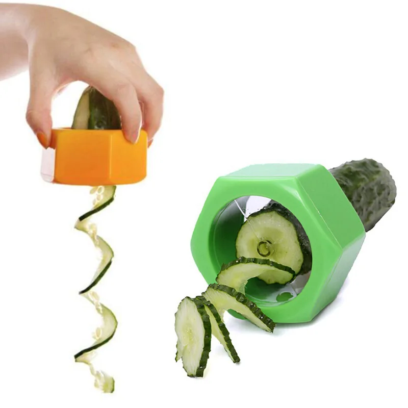 Kitchen Tools Accessories Gadget Spiral Cucumber Slicer Vegetable Shred ...