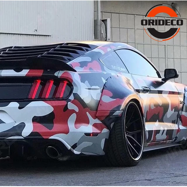 Red Camouflage Car