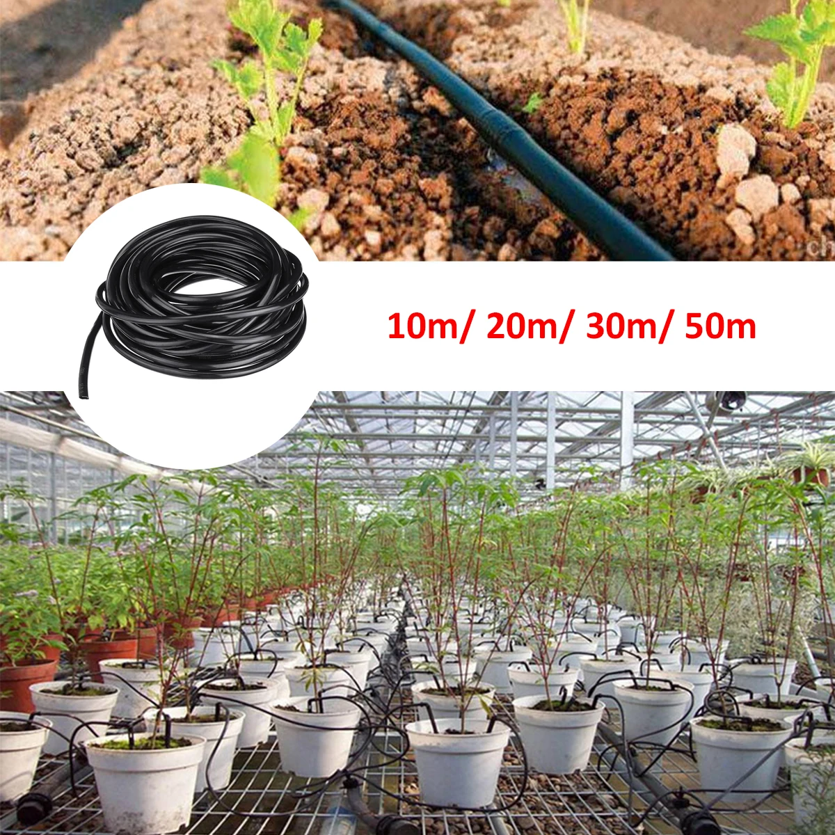 PVC 10/20/30/50M Watering Hose Capillary drops Irrigation Tube 47 ...