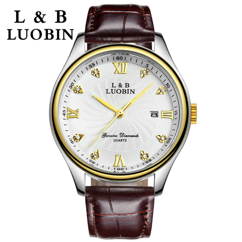 Specials LUOBIN brand diamond man watches Roman numerals quartz watch ...