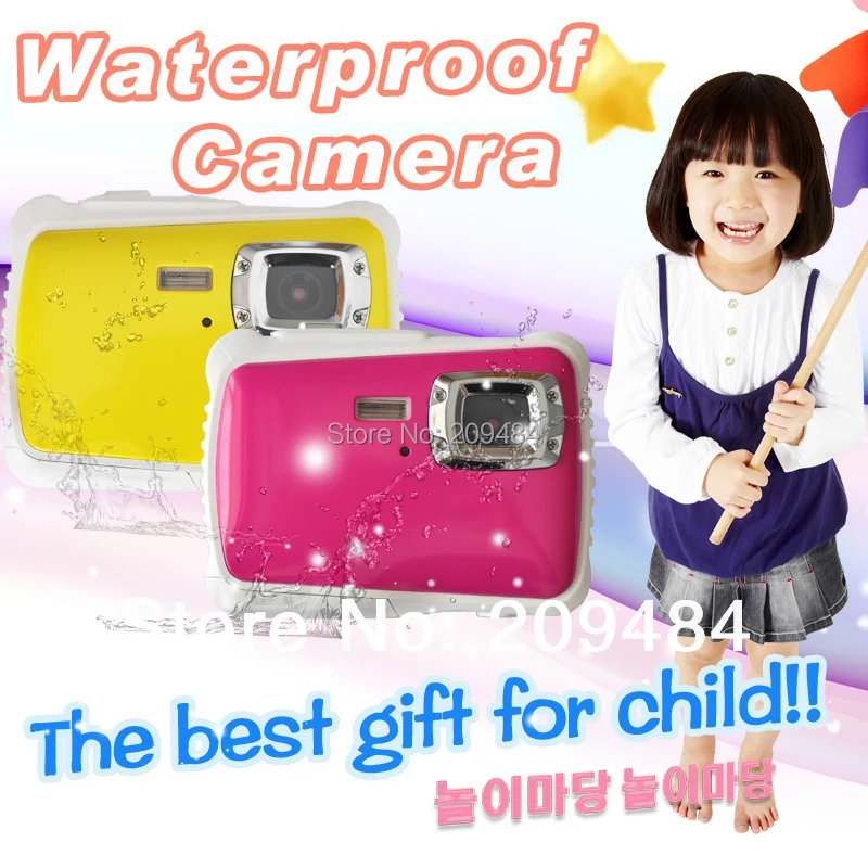 Yellow Pink Child Digital Waterproof Camera 8M underwater digital ...