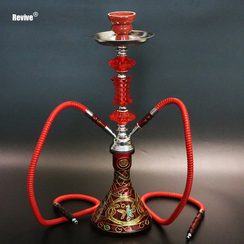 Glass-Base-Hookah-Complete-Set-Red-Shisha-Smoking-Chicha-Alloy-Stem ...
