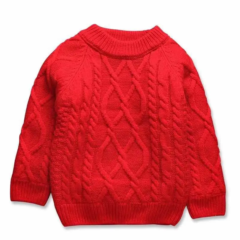 Autumn Winter Kids Sweaters Solid Color Cotton Knit Sweaters and ...