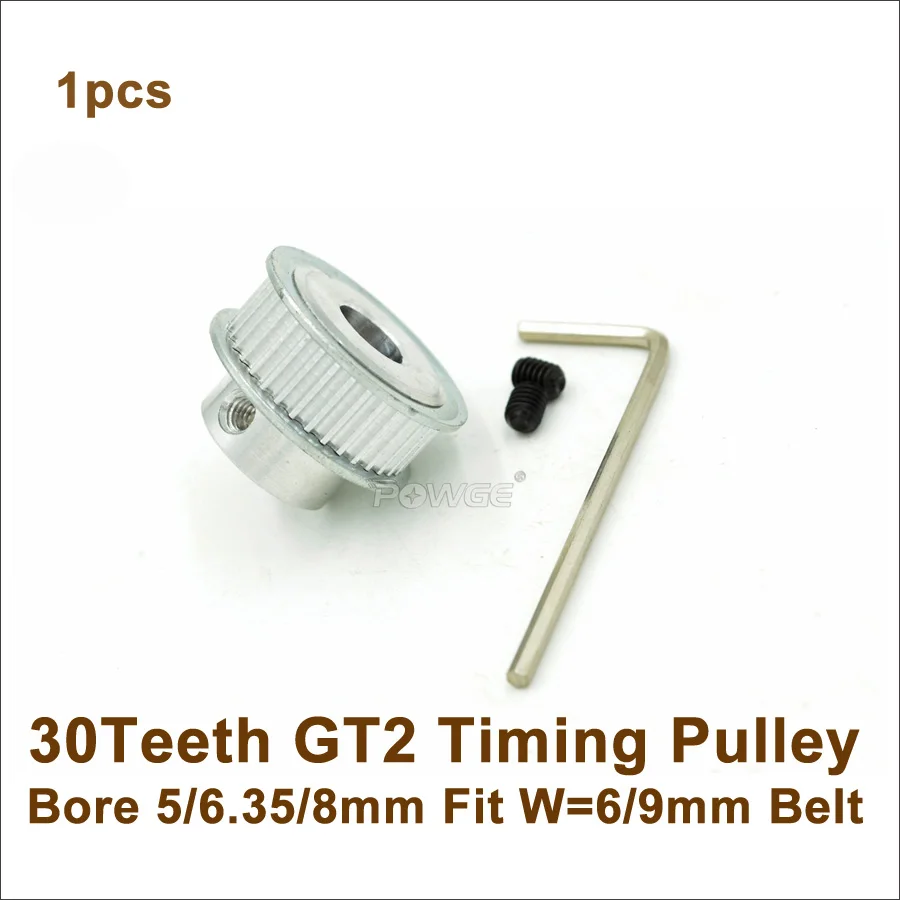 1pcs 30 Teeth 2GT 타이밍 풀리 보어 5/6/6.35/8mm 적합 2GT 타이밍 벨트 W = 6/10mm 2GT ...