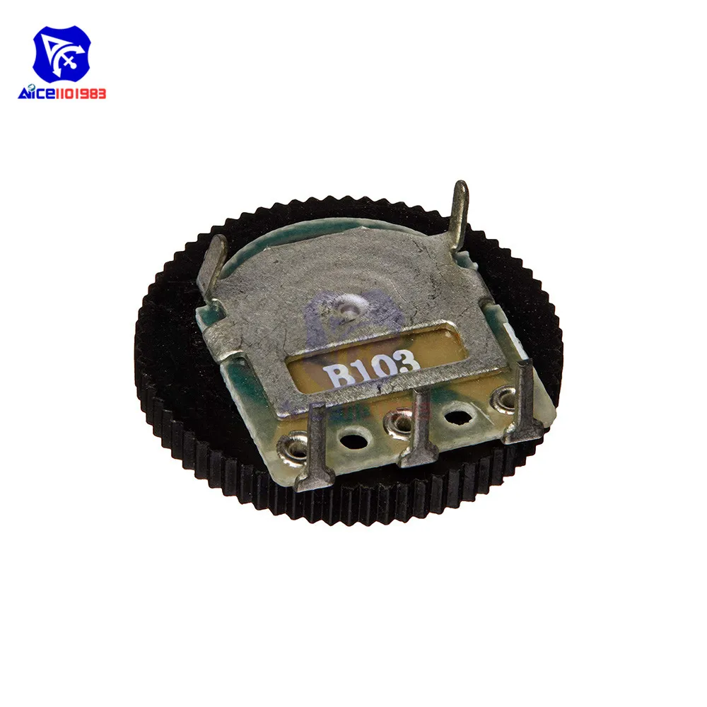 1 Piece Volume Wheel Gear Potentiometer B103 10K Ohm 3-Pin Single ...