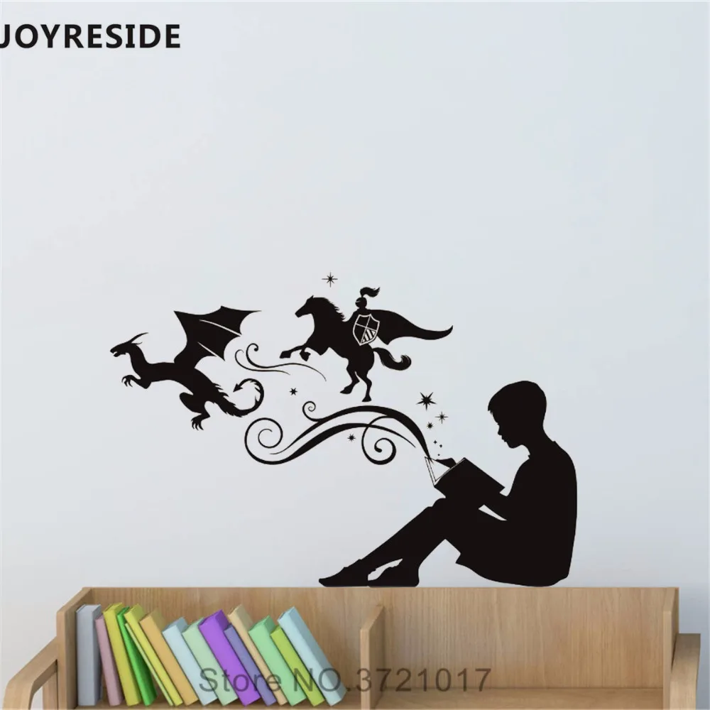 Joyreside Fairies With Boy Wall Decal Magic Wall Sticker Boy Reading ...