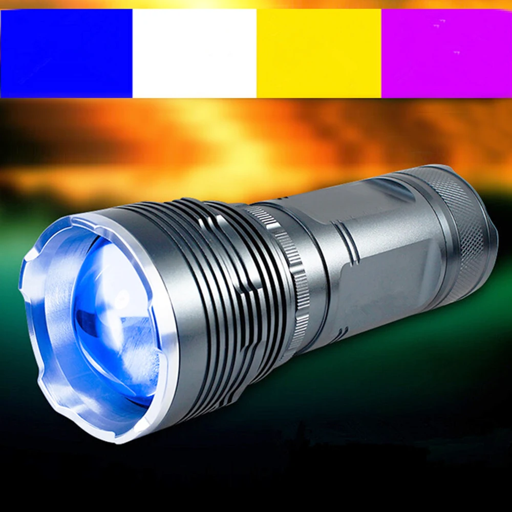 5pcs/lot 20W Zoomable LED Flashlight Rechargeable Ultra Bright LED Lamp ...