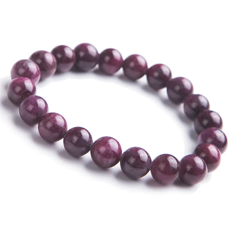 8.5mm Natural Ruby Zoisite Gemstone Crystal Round Bead Stretch Charm ...