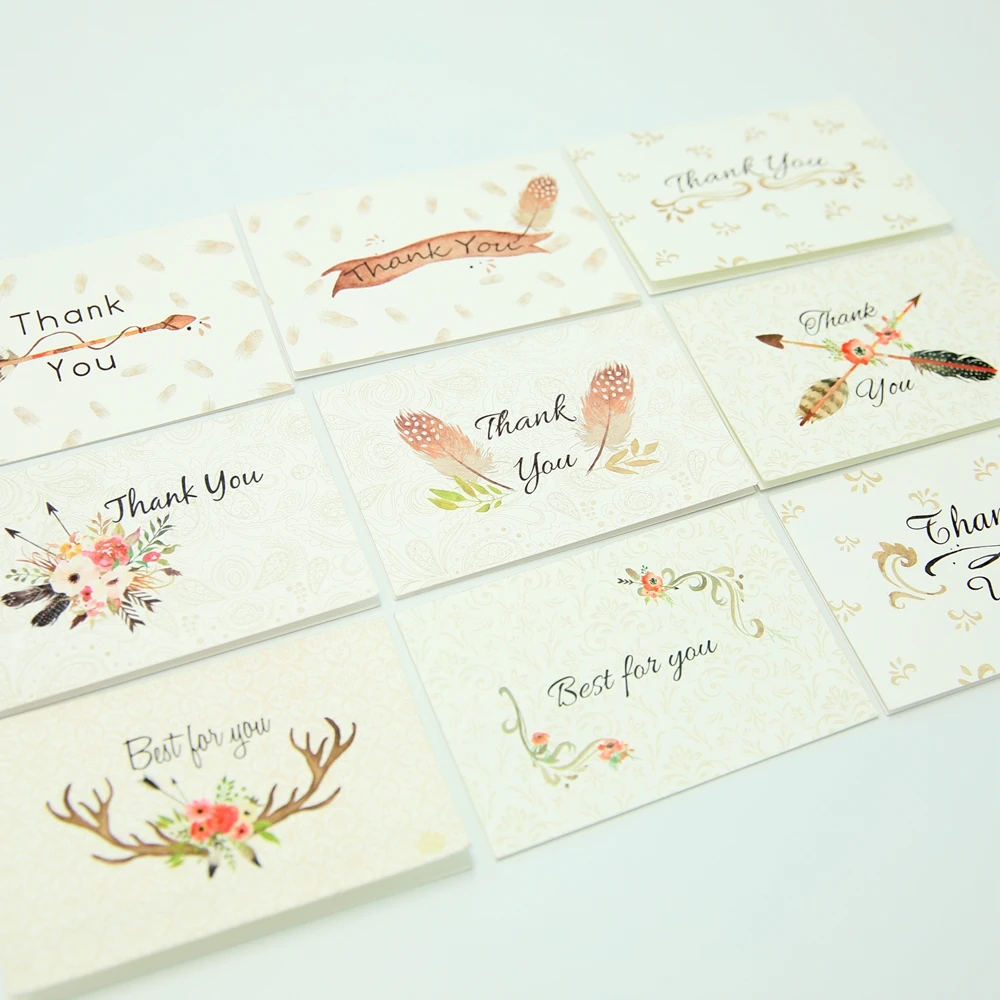 Mini message card Thank you cards with envelopes vintage thank you card ...
