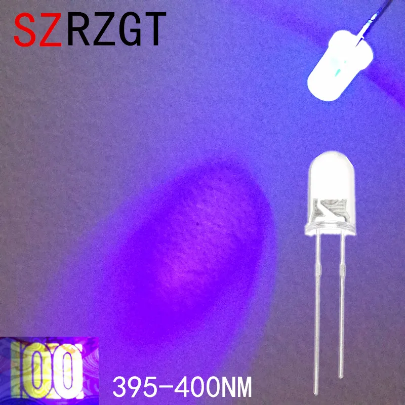 100PCS-UV-LED-Diode-5mm-Diodes-Clear-UV-5mm-LED-Ultraviolet-Ultra ...