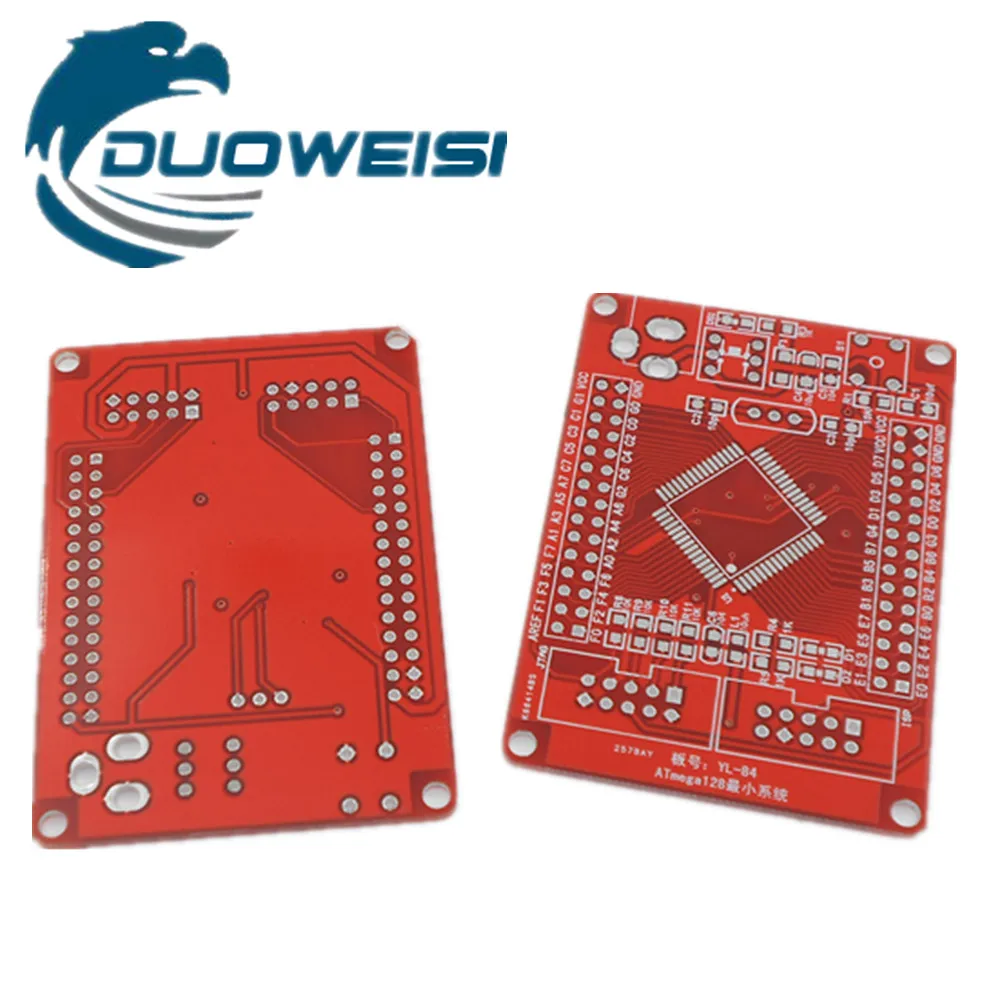 AVR development board / minimum system PCB blank board (ATMEGA128 PCB empty board) red empty board