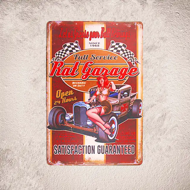 Vintage Metal Tin sign Pin up Girl Art Poster Beer Pub Art Poster ...